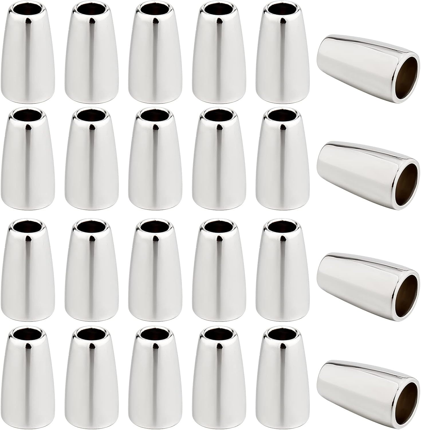 40PCS Metal Bell Stopper Conical Bells Cord Rope Locks Fastener Ends ...