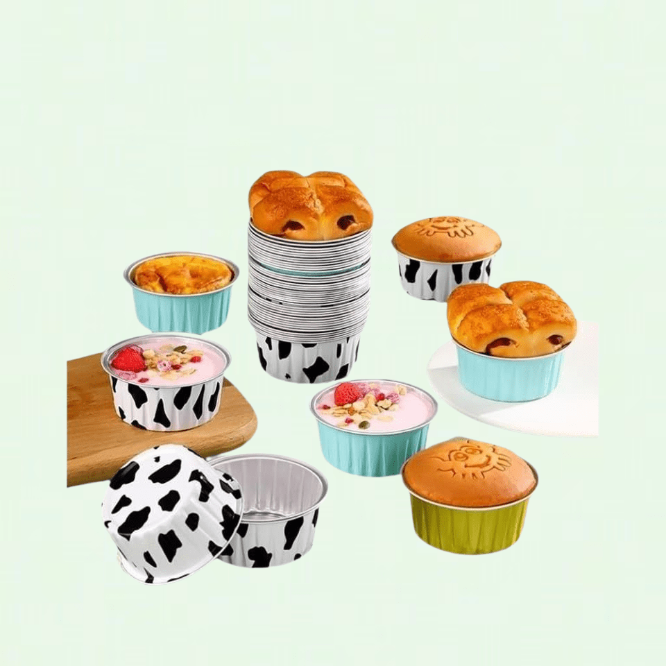 40PCS Mini Dessert Cups, Aluminum Foil Baking Tins, Disposable Ramekins ...