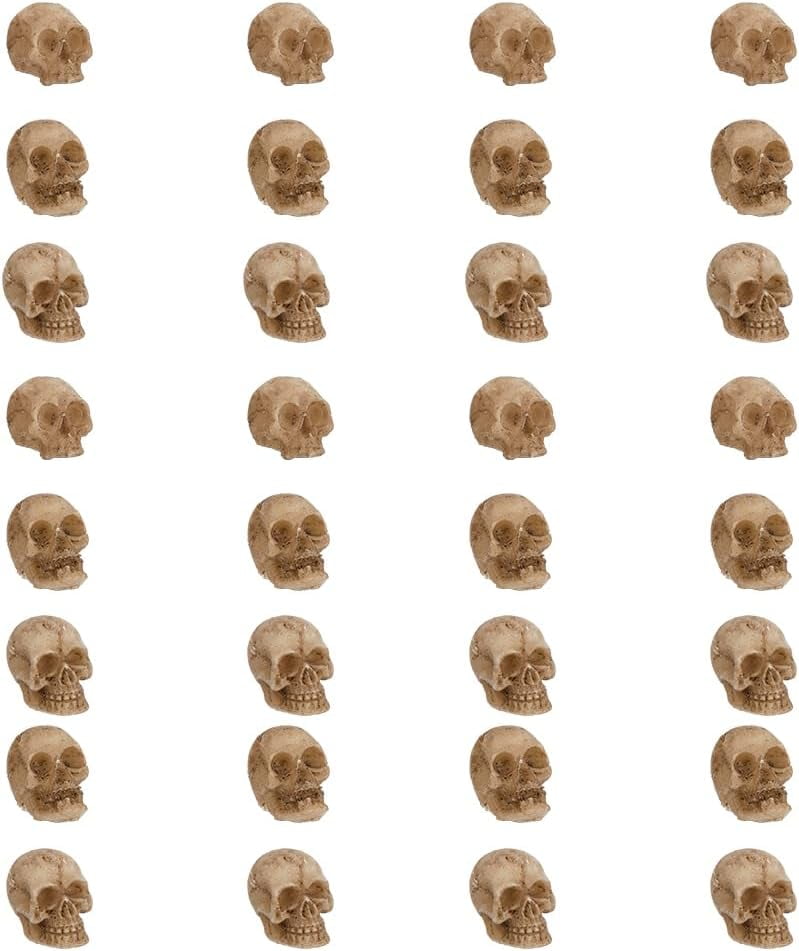 40PCS Mini Skull Figurines Halloween Theme Resin Skull Display ...