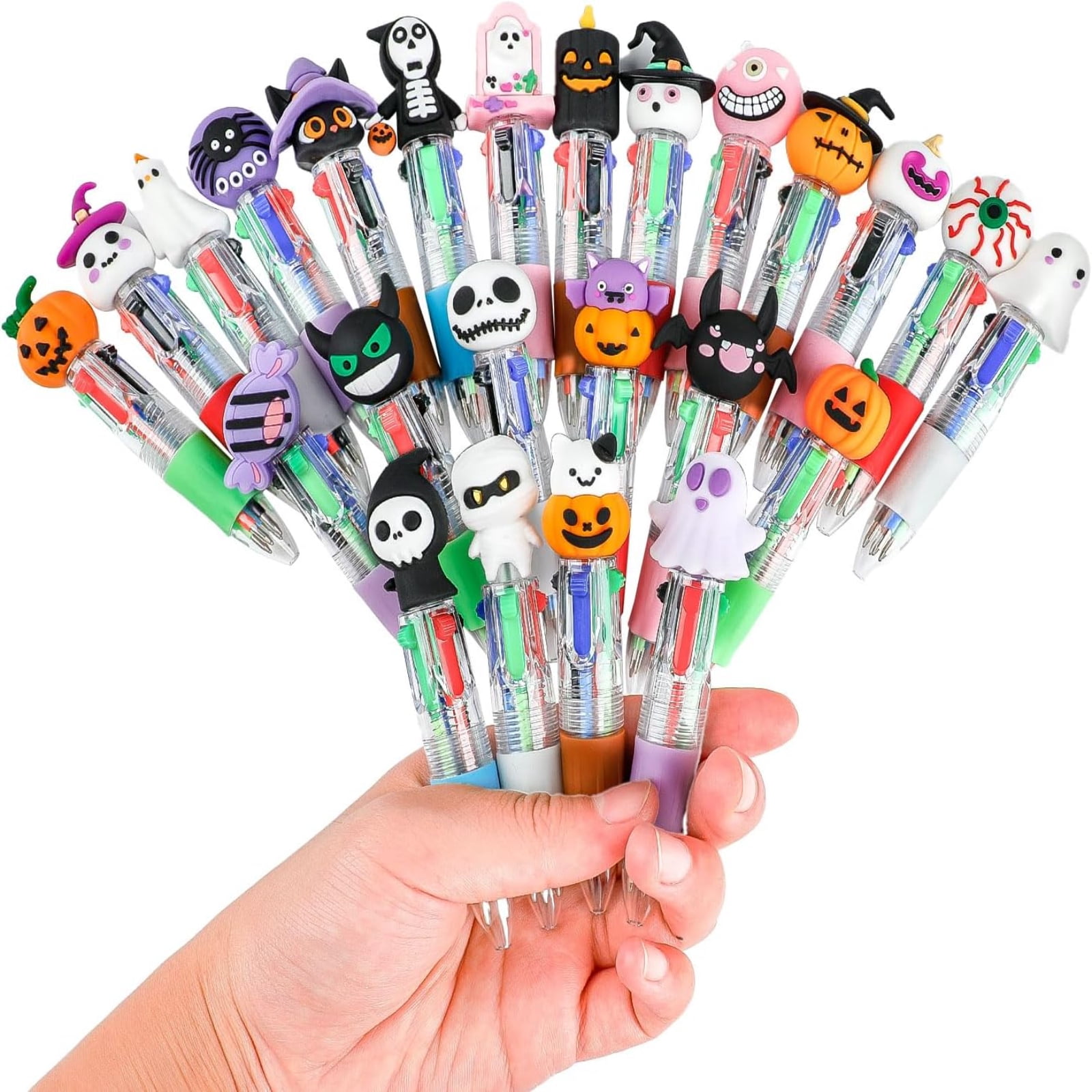 40PCS Multicolor Halloween Retractable Ballpoint Pens 4-in-1 Halloween ...