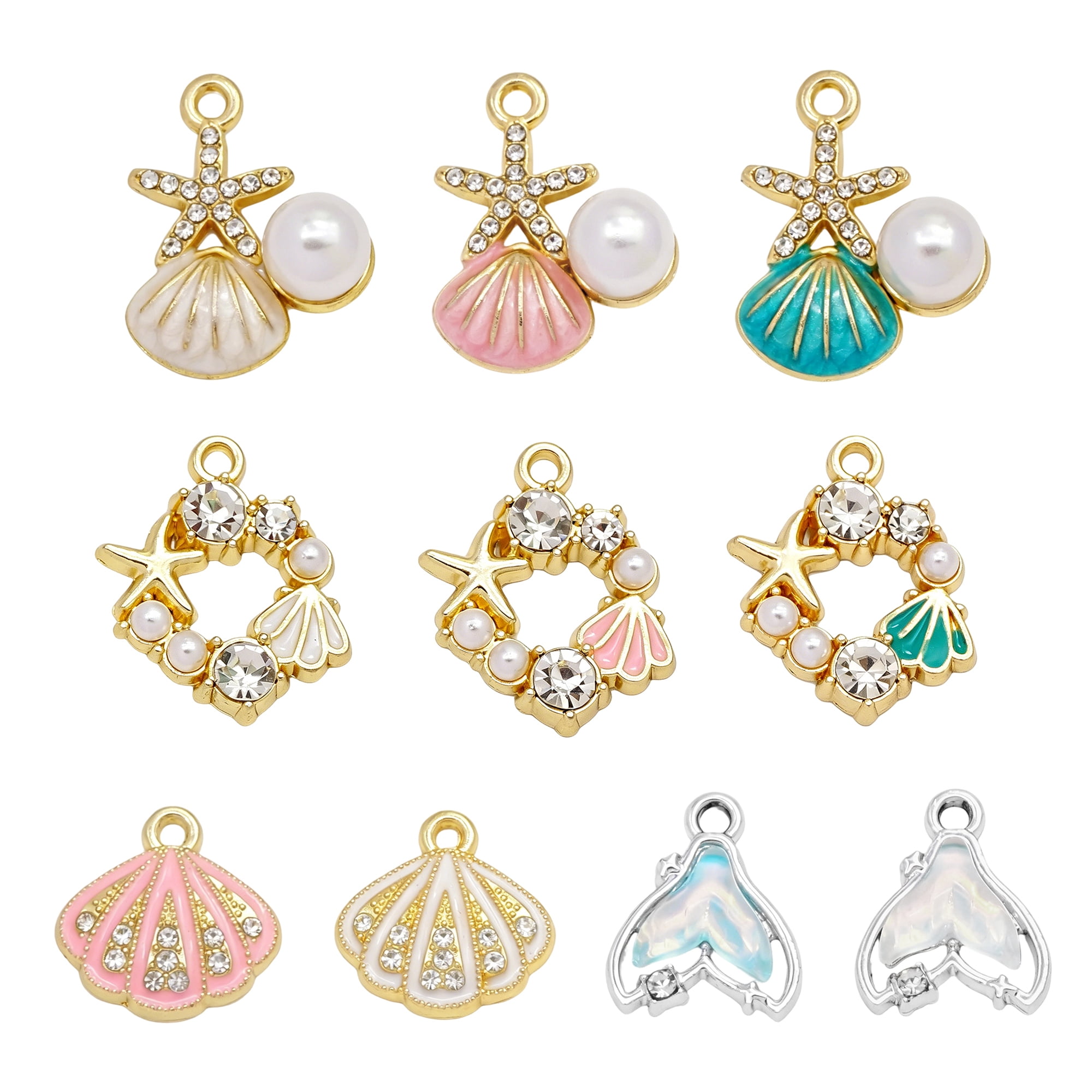 40PCS Ocean Themed Alloy Charms - Seashell, Starfish & Mermaid Tail ...