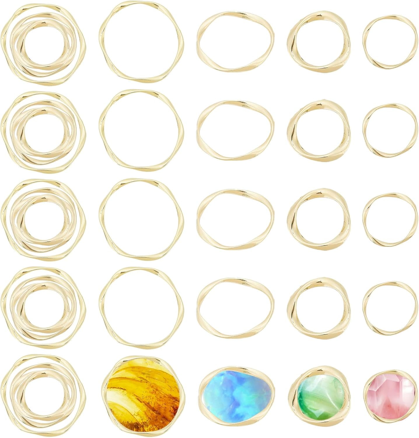 40PCS Open Bezels Ring Resin Frame Pendants Blank Bezel Charms Open ...