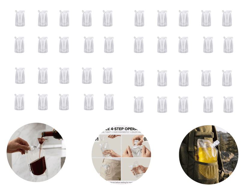 40PCS Plastic Flask with Spout, Sneak Alcohol Anywhere Flasks ...