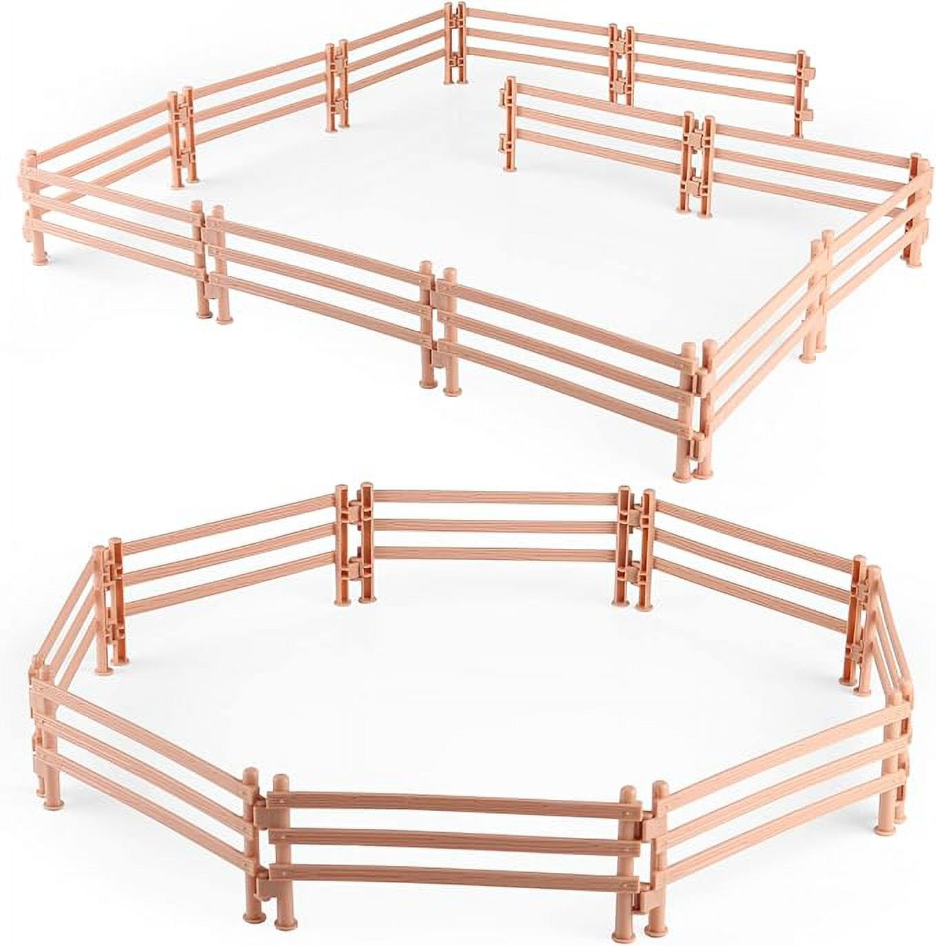 40PCS Plastic Horse Fence Toys Farm Barn Corral Fencing Accessories ...