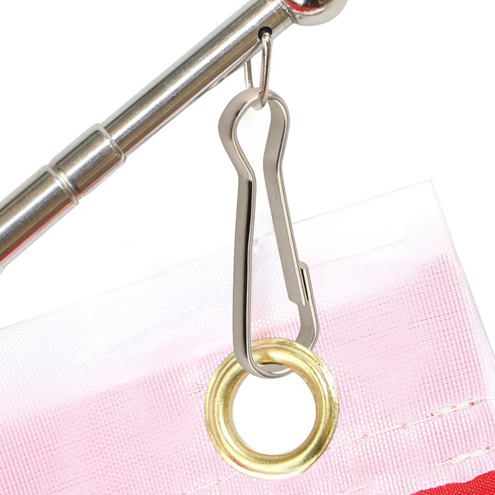 40PCS Stainless Steel Flag Pole Clips 2 Inch Premium Boat Flag Pole ...