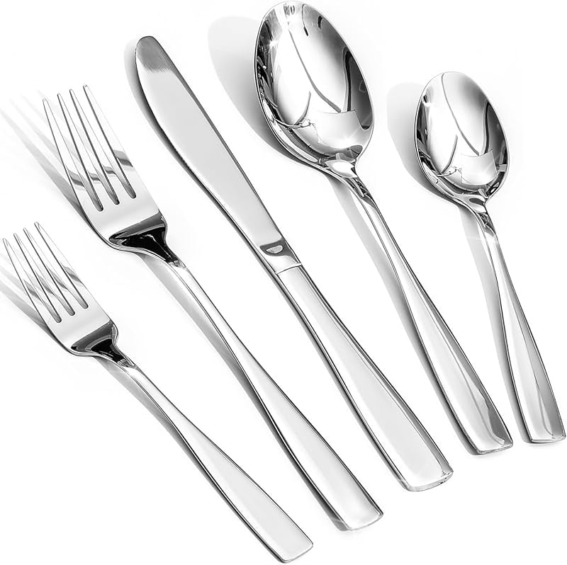 40PCS Stainless Steel Silverware Set, Flatware Set for Kitchen, Cutlery ...