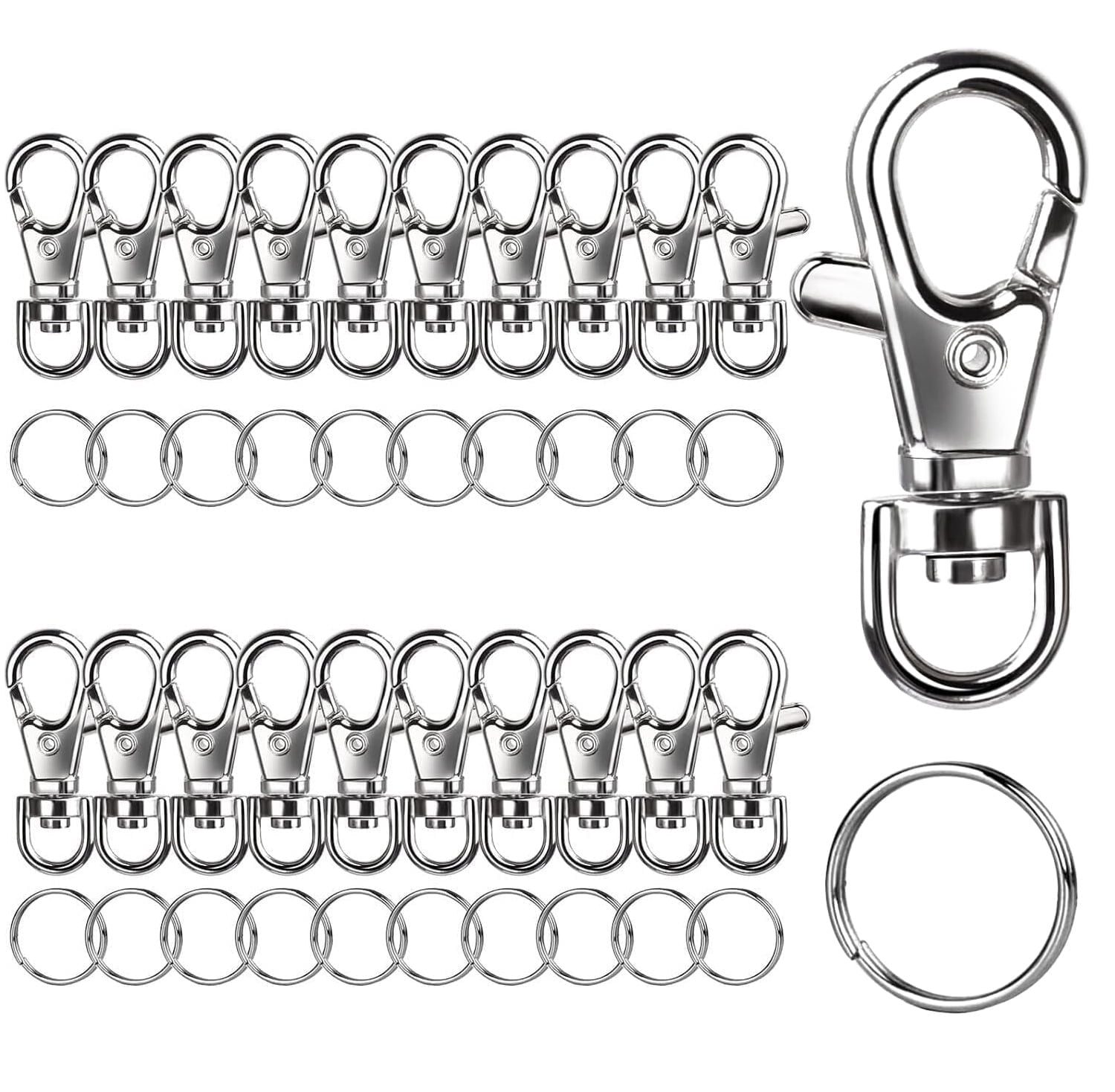 40PCS Swivel Clasps Lanyard Snap Hooks, 20PCS Small Lobster Claw ...