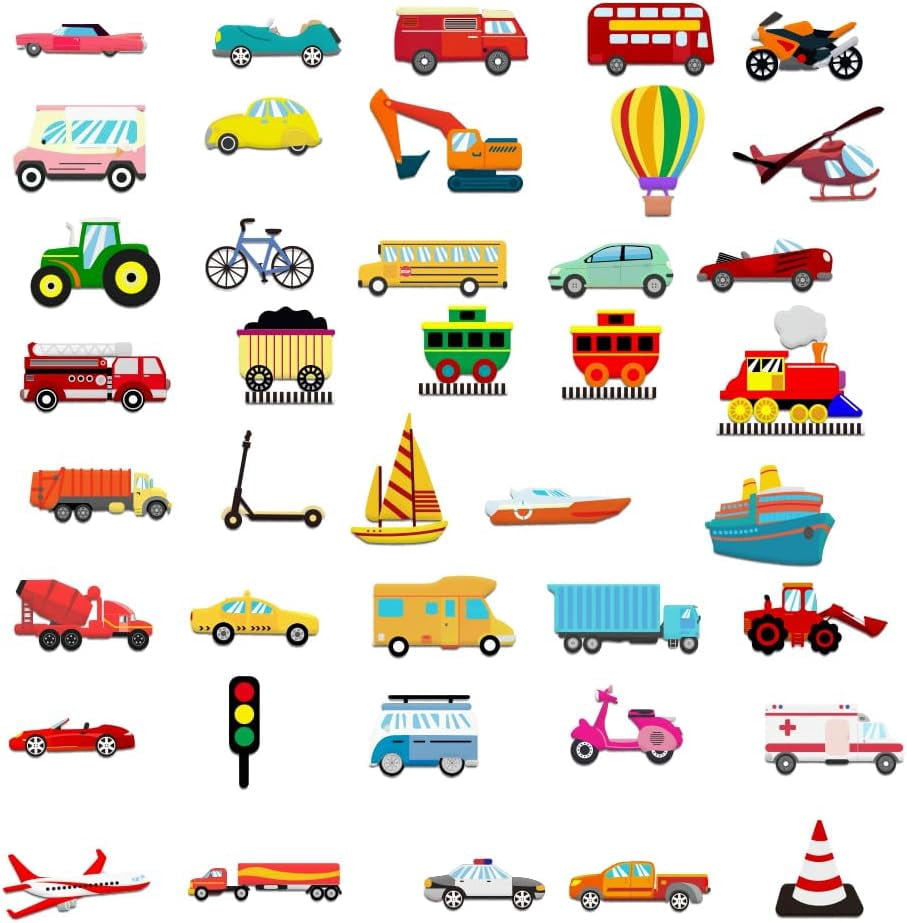 40PCS Transportation Felt Board Pieces Large Car Felt Story Board Set ...