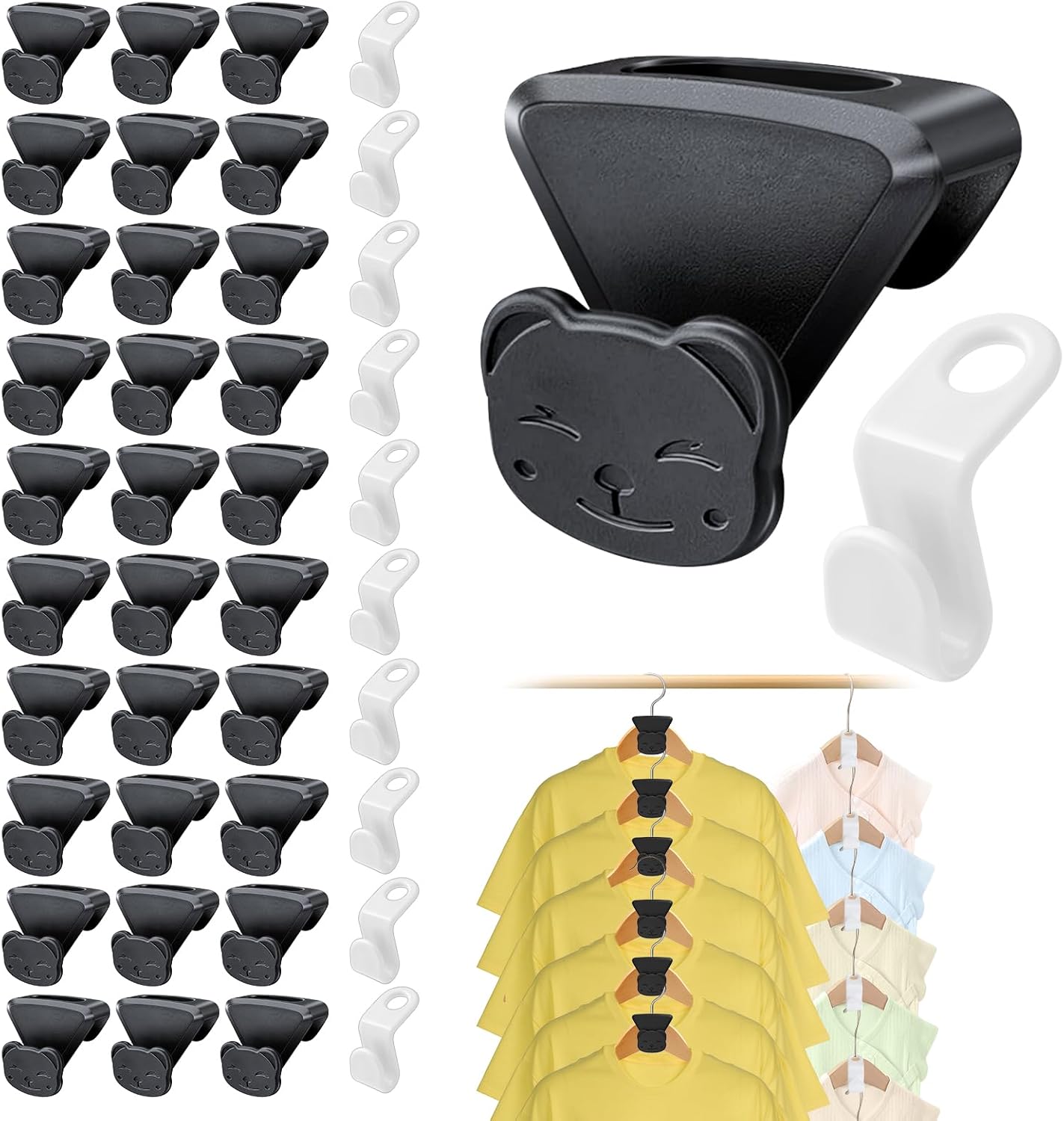 40PCS Triangle Hanger Hooks, Clothes Hanger Connector Hooks That Create ...