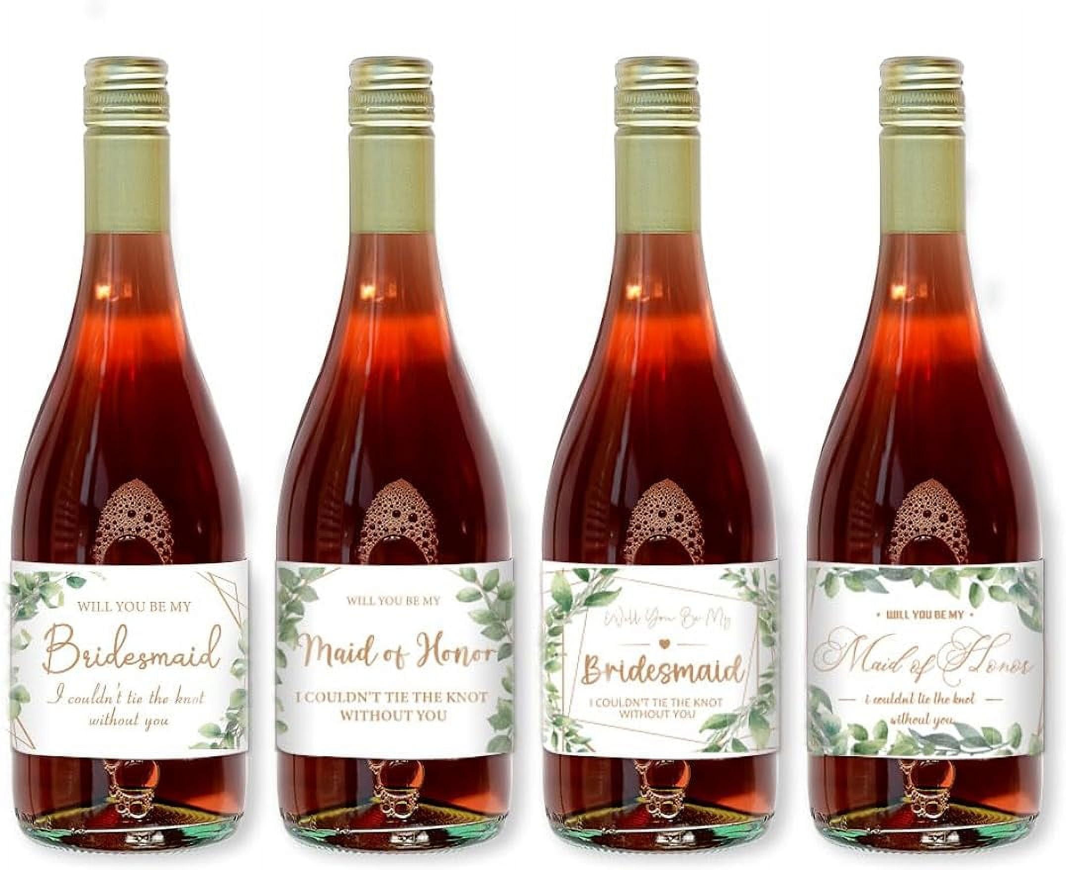 40PCS Wedding Champagne Bottle Label 4Styles Watercolor Leaves Text ...