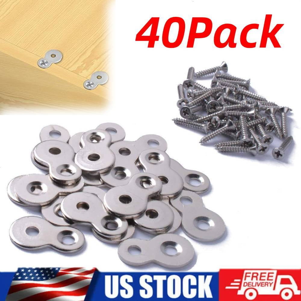 40Pack Figure 8 Desktop Fasteners with Screws Connector Desk Top ...