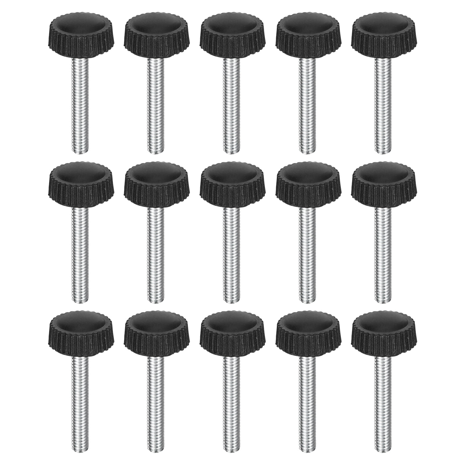 40Pack M4x25mm Threaded Knurled Thumb Screws, Zinc Plated Carbon Steel ...