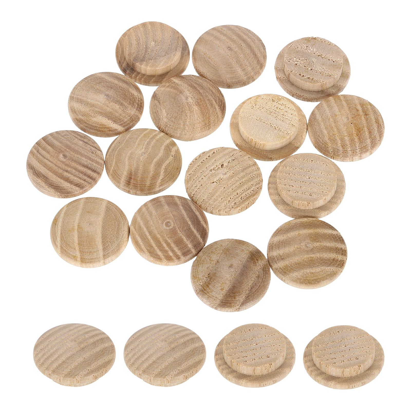 40Pack Wood Button Plugs, 15mm / 0.59" Hardwood Screw Hole Plug ...