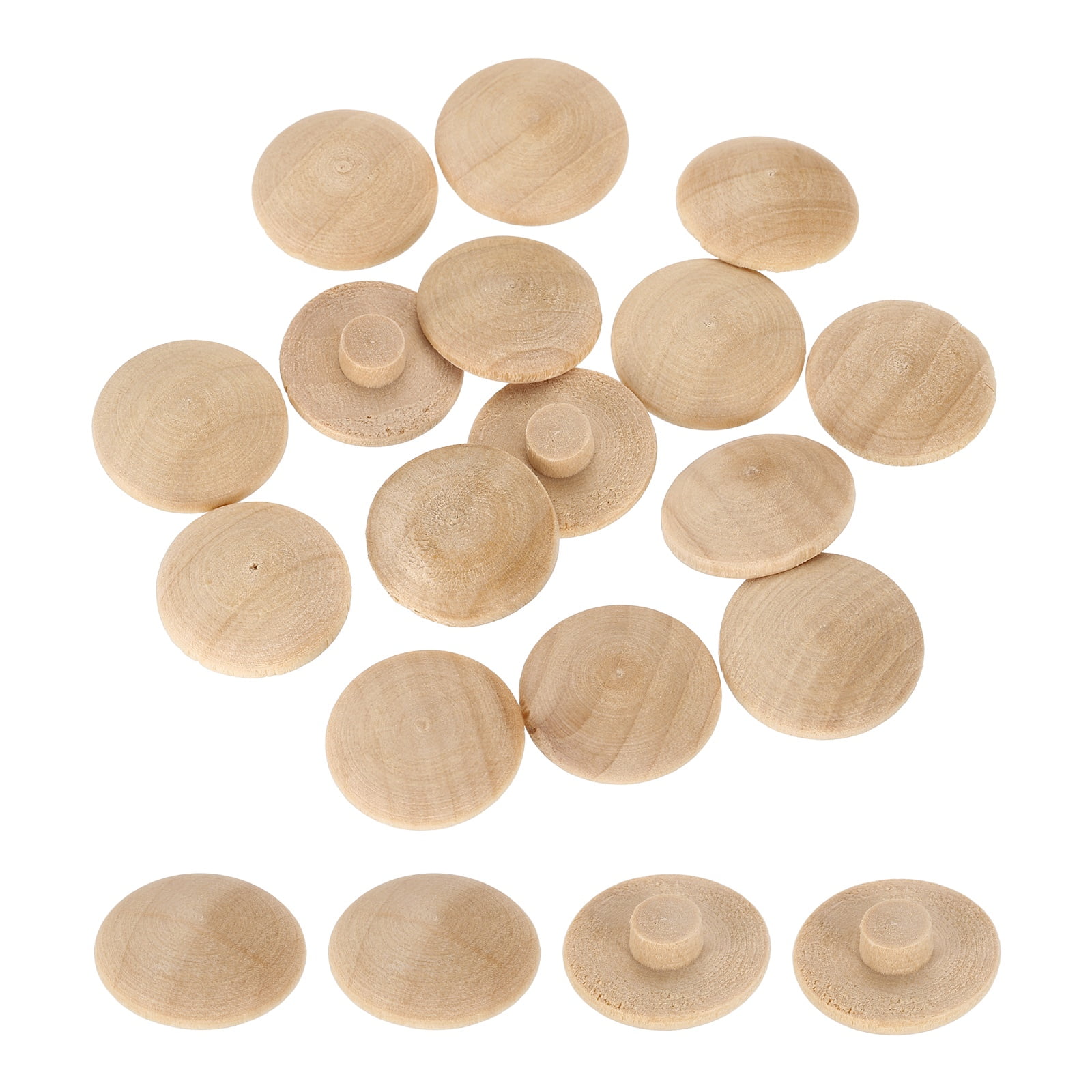 40Pack Wood Button Plugs, 7mm / 0.28" Hardwood Screw Hole Plug Mushroom ...