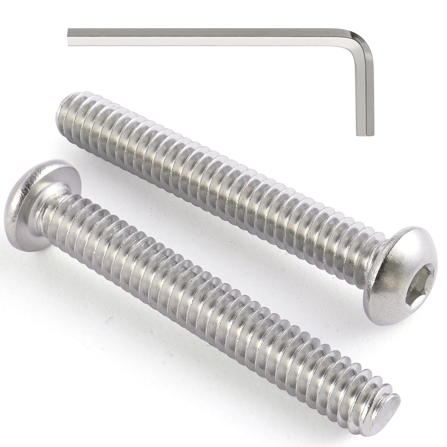 40Pcs 1/4-20 x 1-1/2" Button Head Socket Cap Bolts Screws, 304 Stainless Steel 18-8, Allen Hex ...