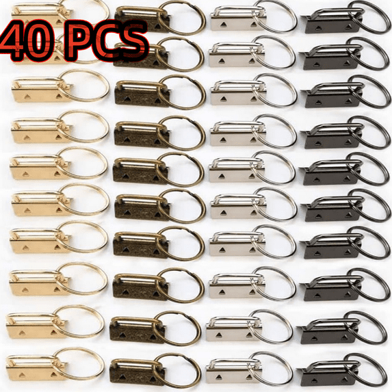 40Pcs 1 Inch Key Fob Hardware Bulk Gold Fob Wristlet Hardware Keychain ...