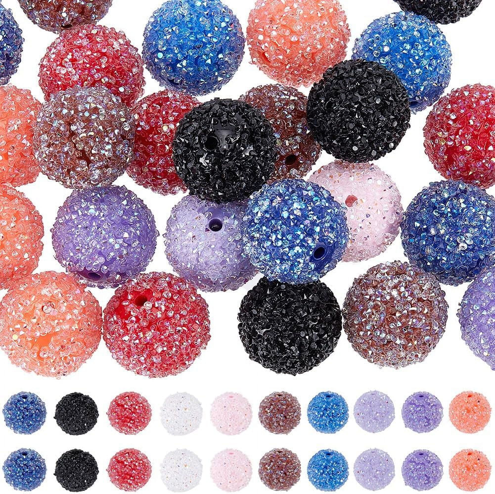 40Pcs 10 Colors Gum Beads Bulk Beading Pens Beads Chunky Bubblegum AB ...