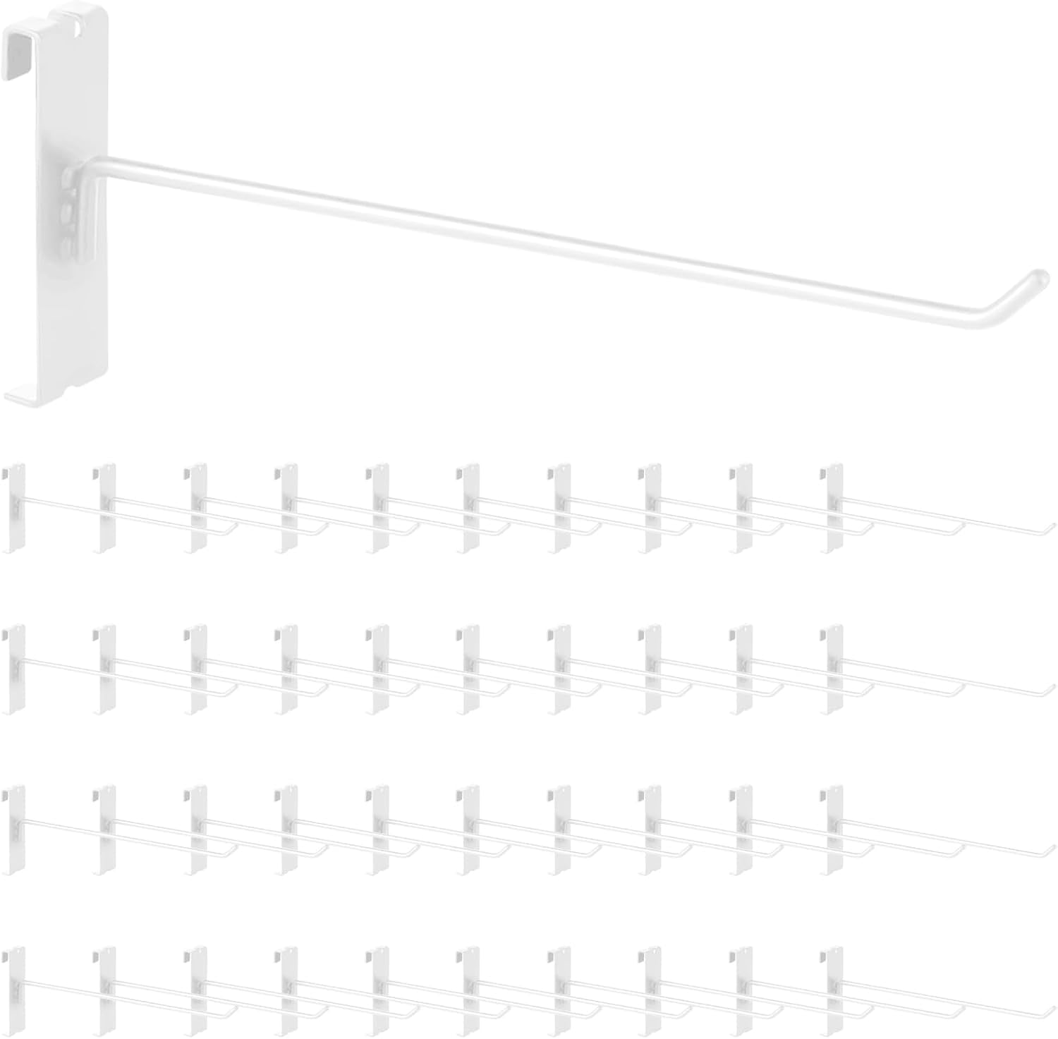40Pcs 10" Gridwall Display Hooks Assortment Set, White Metal Grid Wall ...