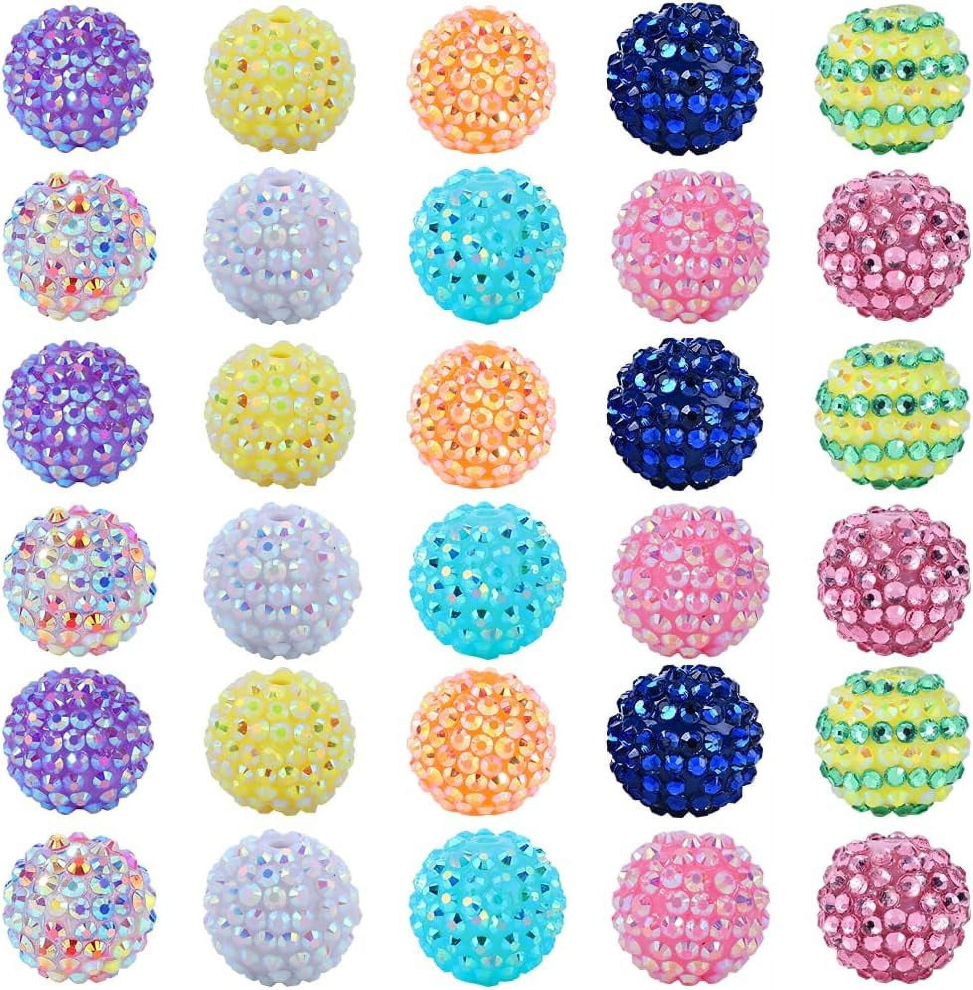 40Pcs 10 Style 20mm Chunky Bead Colorful Pen Beads Bulk Resin ...