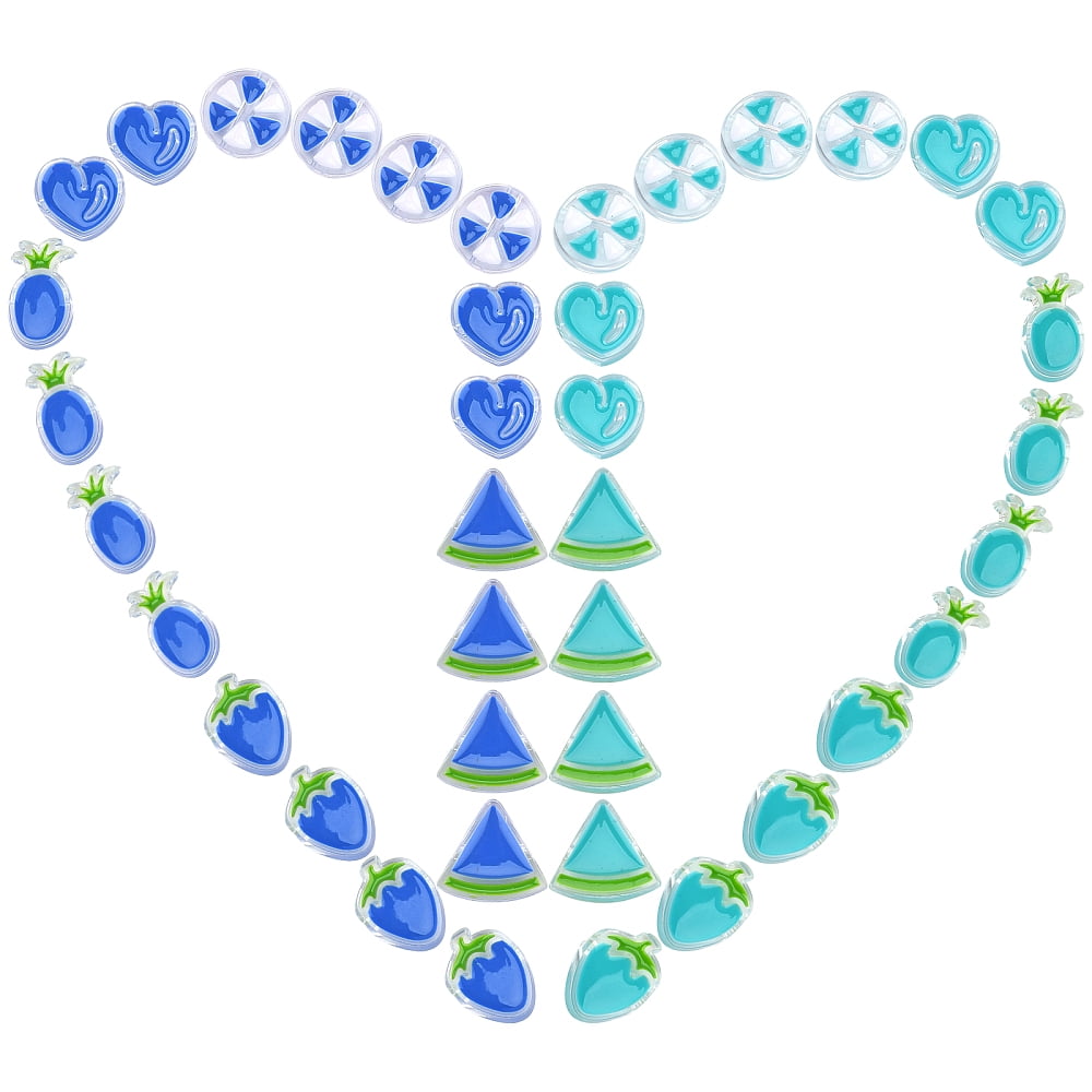 40Pcs 10 Style Transparent Enamel Acrylic Beads Flat Round Strawberry ...
