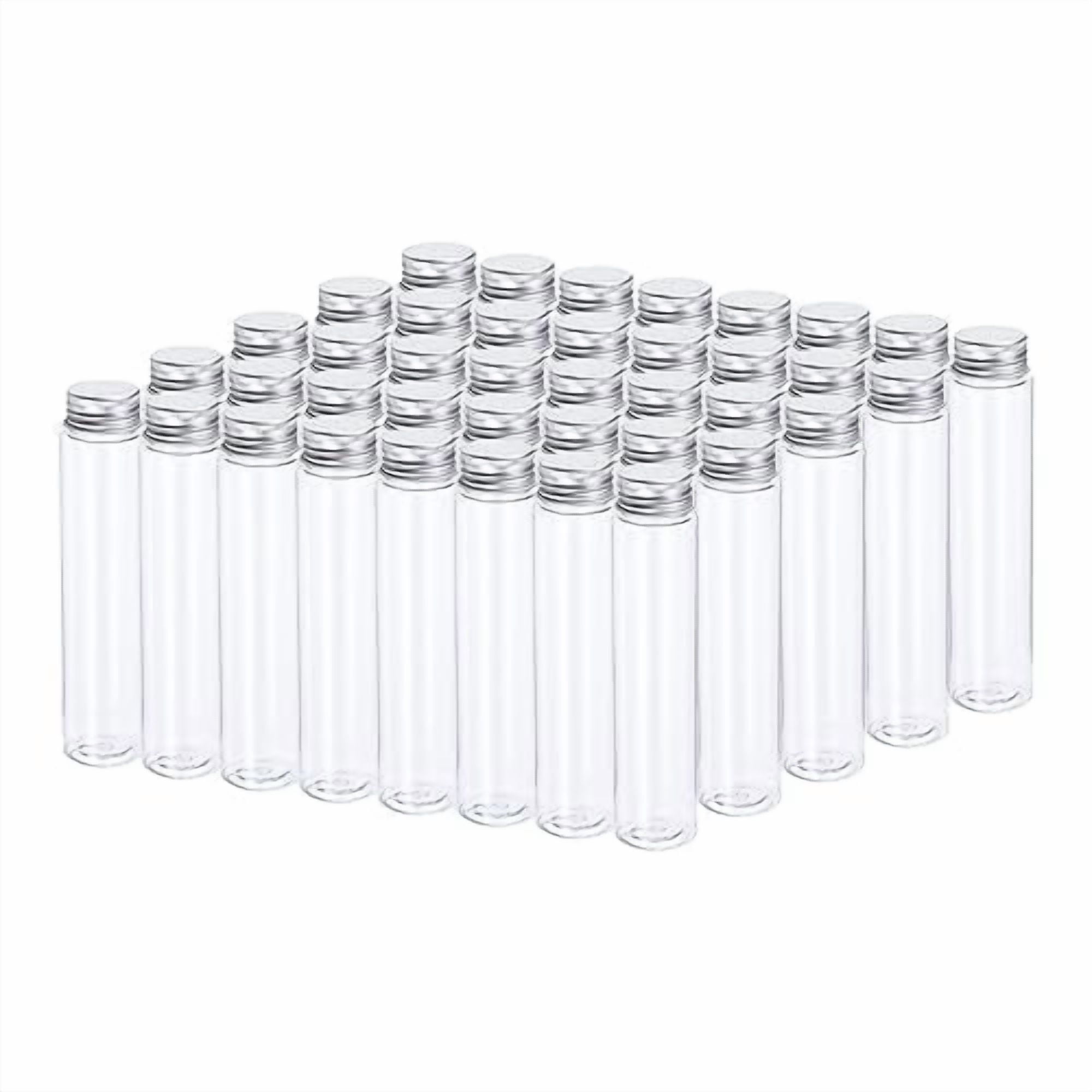 40Pcs 110ml Plastic Test Tubes with Caps, 155x33mm Tubes Aluminum Lid ...