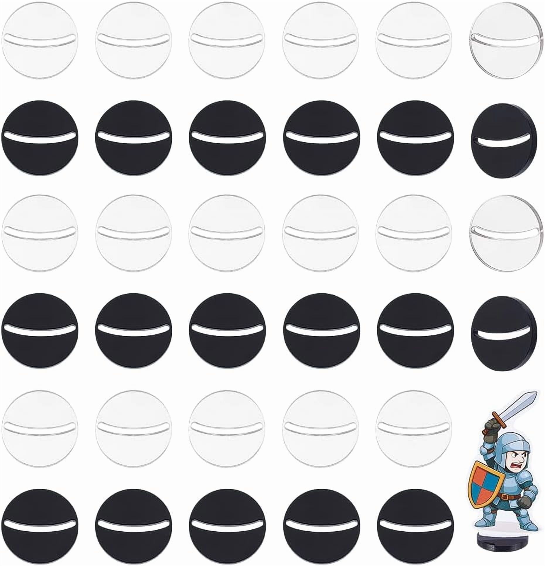 40Pcs 2 Colors Paper Miniature Bases 1 Inch Game Card Stand with 1.5mm ...