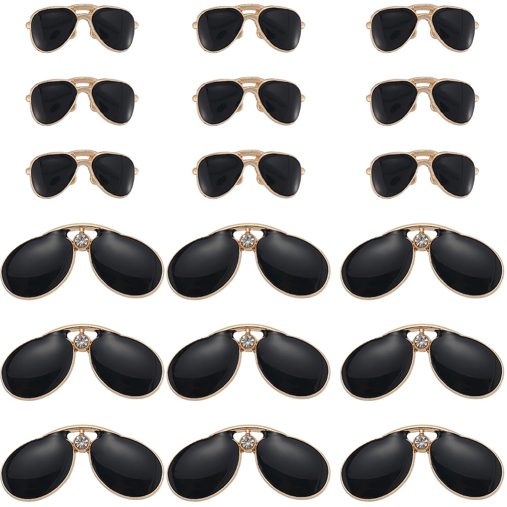 40Pcs 2 Styles Alloy Enamel Pendants with Rhinestone Sunglasses Charms ...