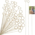 40Pcs 2 Styles Ring Heart Shaped Steel Wire Name Card Clip Holder Table ...