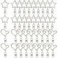 40Pcs 2 Styles Zinc Alloy Spring Gate Rings Heart & Satr Mixed Color 41 ...