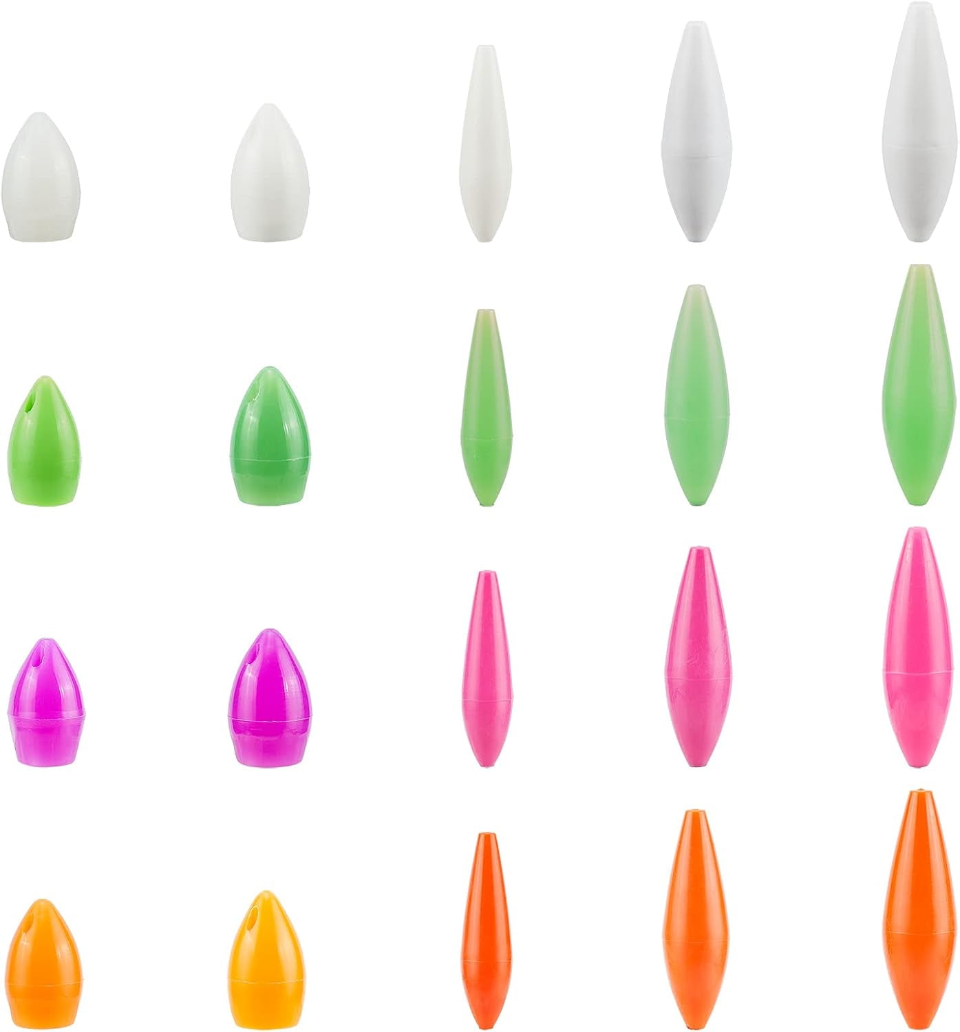 40Pcs 20 Style ABS Fishing Rig Floats with Stainless Steel Inner Swivel ...