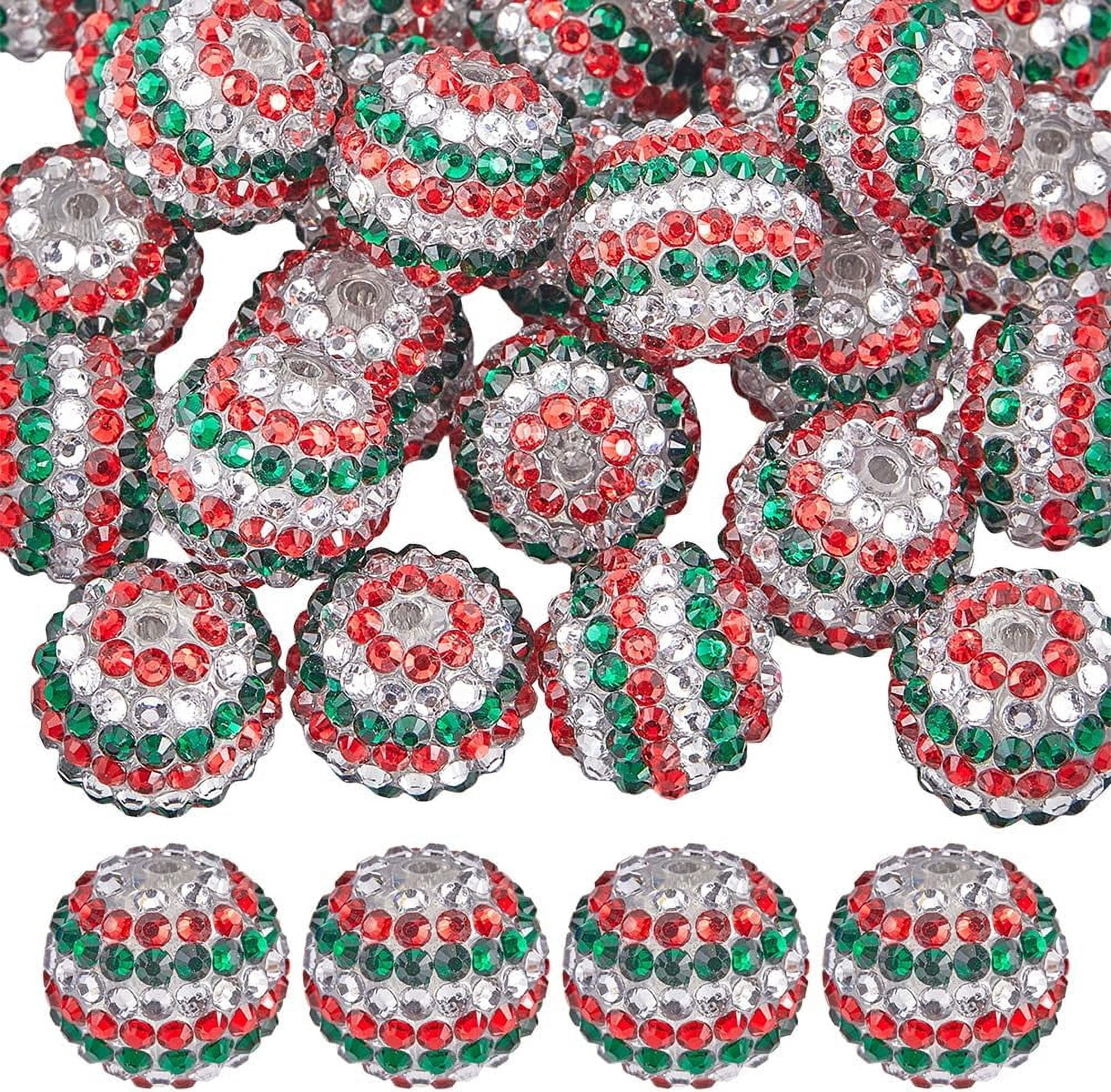 40Pcs 20mm Christmas Beads Bubblegum Beads Bulk Colorful Chunk Berry ...