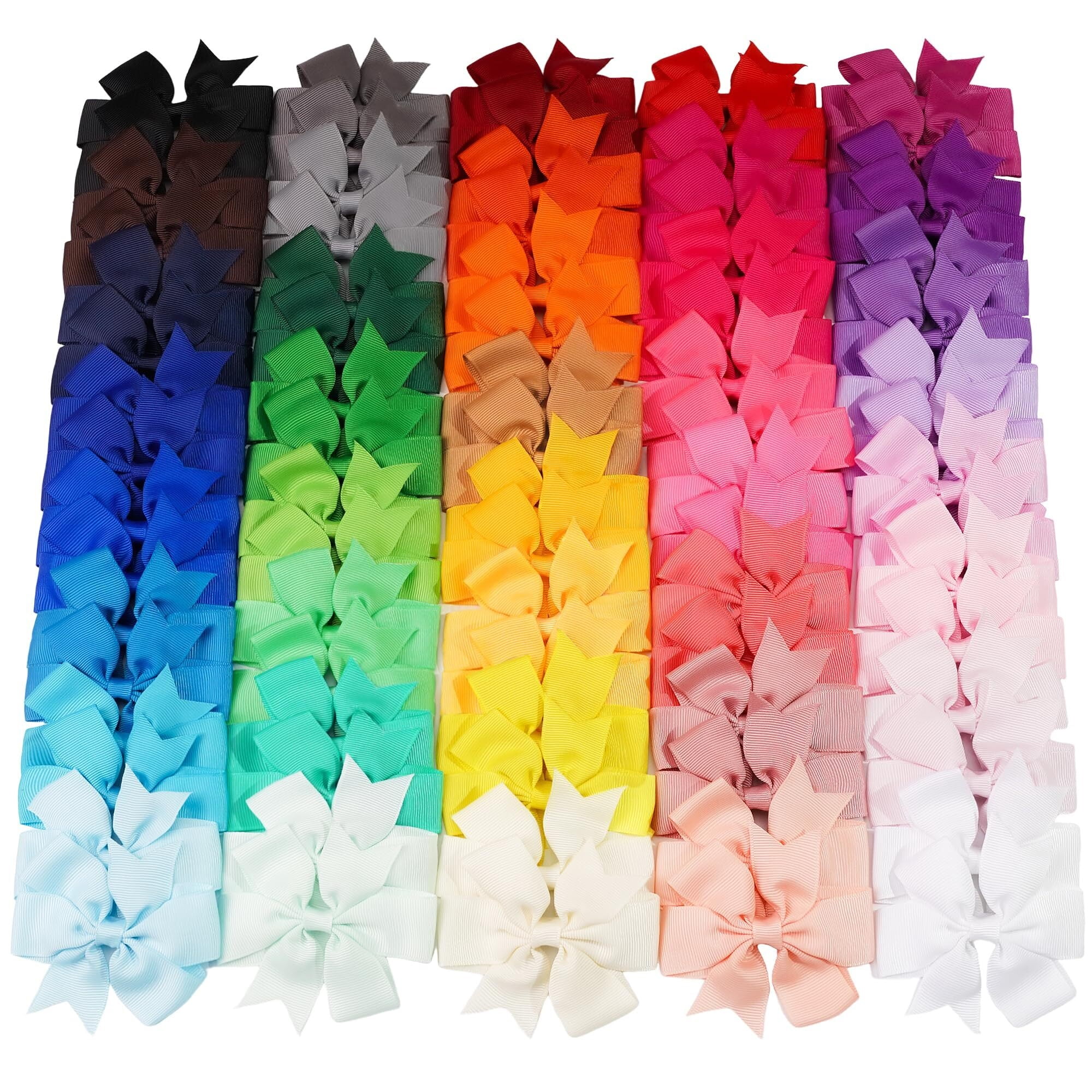 40Pcs 3 Inch Boutique Grosgrain Ribbon Pinwheel Hair Bows Alligator ...