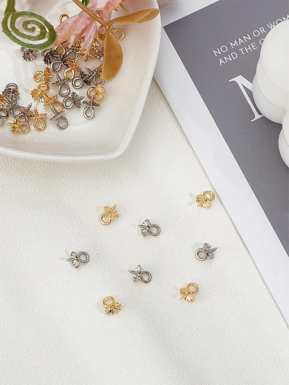 40Pcs 304 Stainless Steel Screw Eye Pin Peg Bails Cup Peg Bails Mixed ...