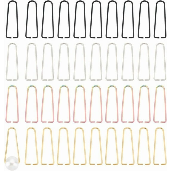 40Pcs 4 Colors 27mm Triangle Pinch Bail 304 Stainless Steel Clasp Pinch ...