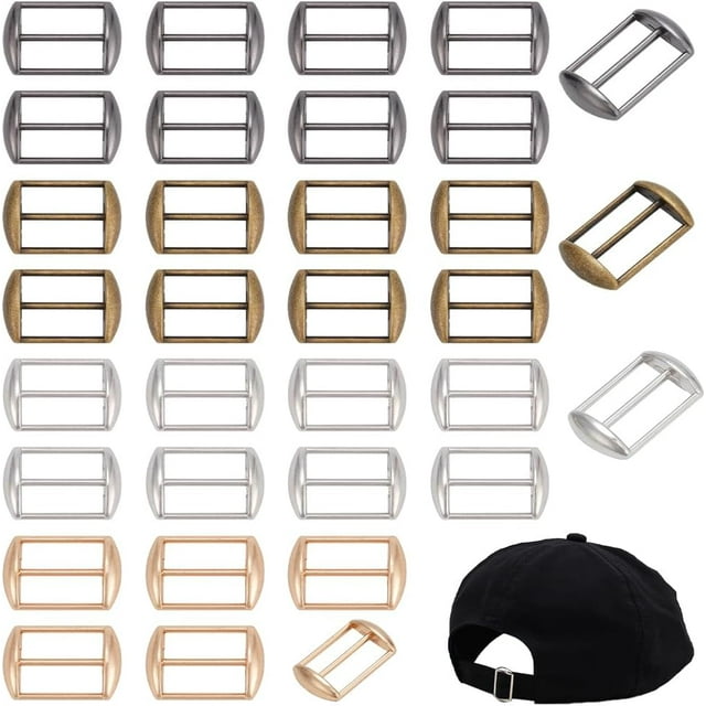 40Pcs 4 Colors Metal Tri-Glide Slides Buckles 1 x 0.6 Inch/25x15mm ...