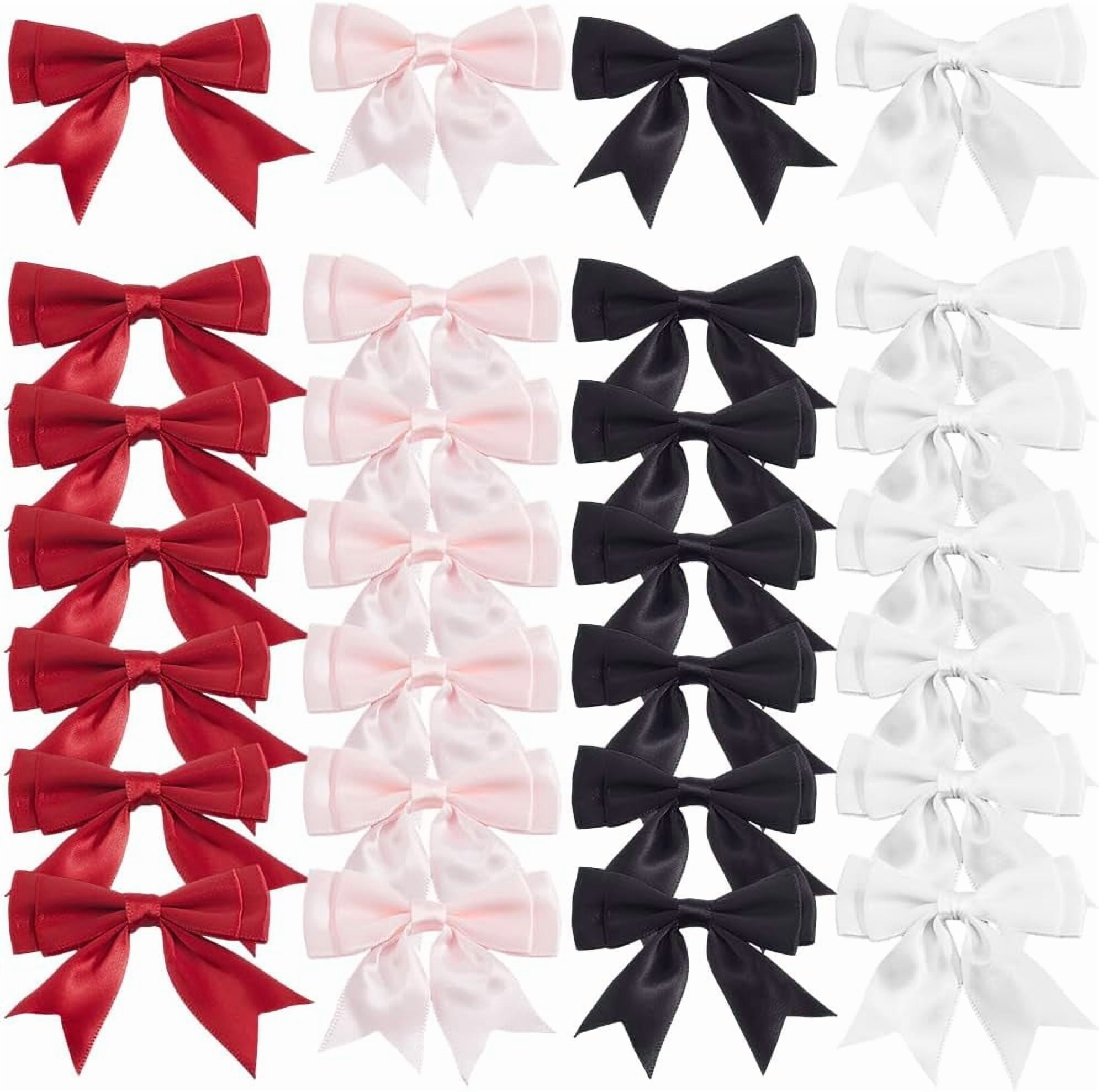 40Pcs 4 Colors Ribbon Coquette Bows Satin Craft Bows Bulk Small ...