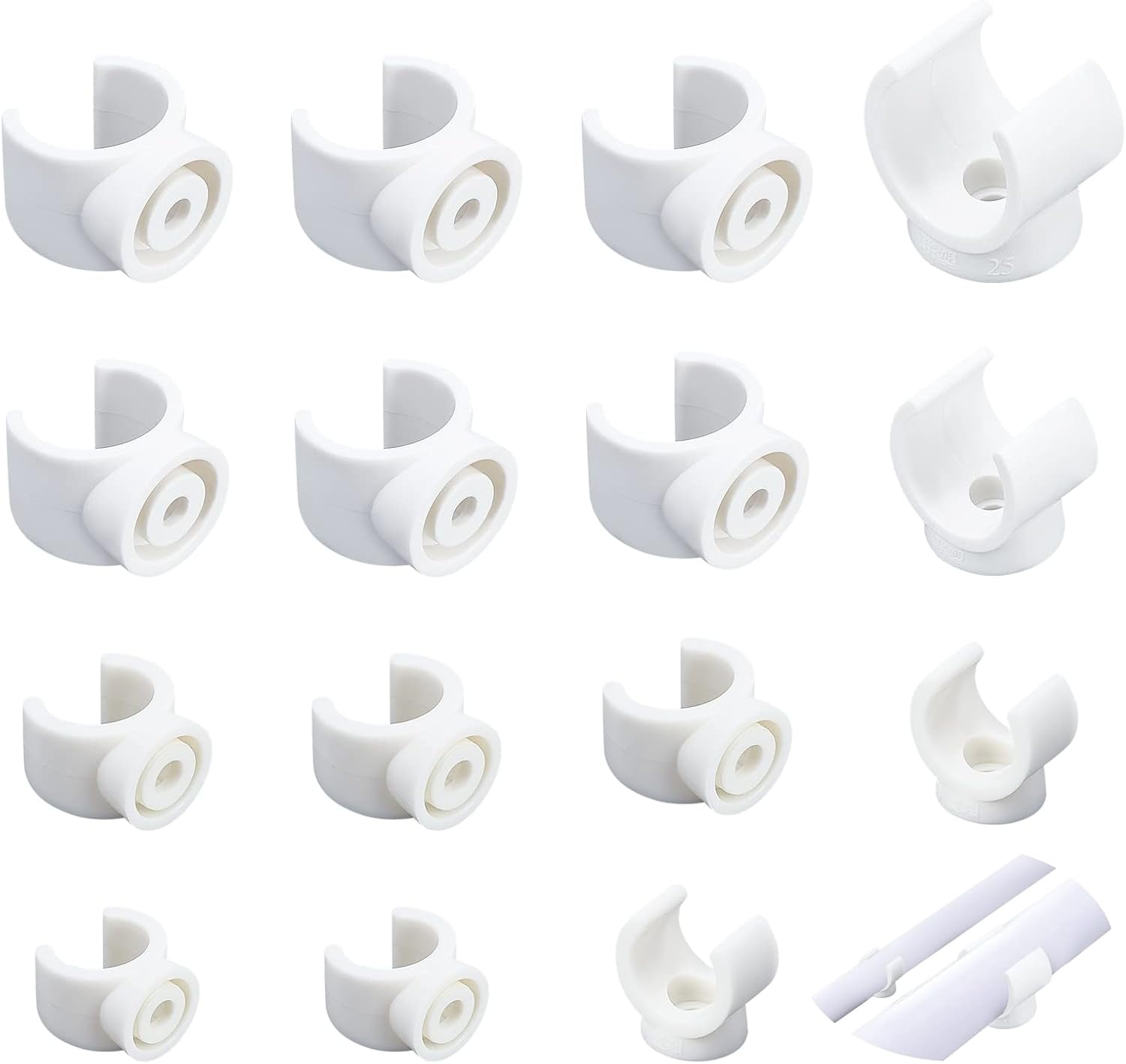 40Pcs 4 Sizes PEX Clips Pipe Hangers Clamps PVC Plastic U-Hook Holder ...