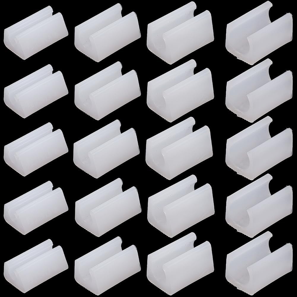 40Pcs 4 Sizes Rectangle Chair Leg Tips Protector White Plastic Furniture Feet Floor Non-Slip ...
