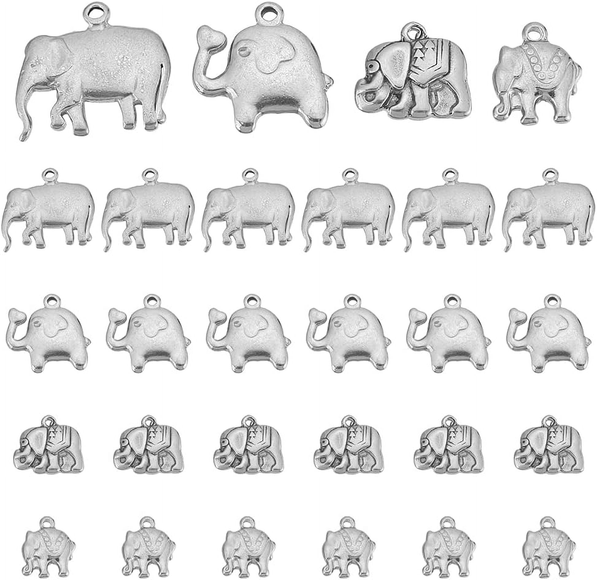 40Pcs 4 Style Lucky Elephant Charms Assorted Cute Inspirational ...