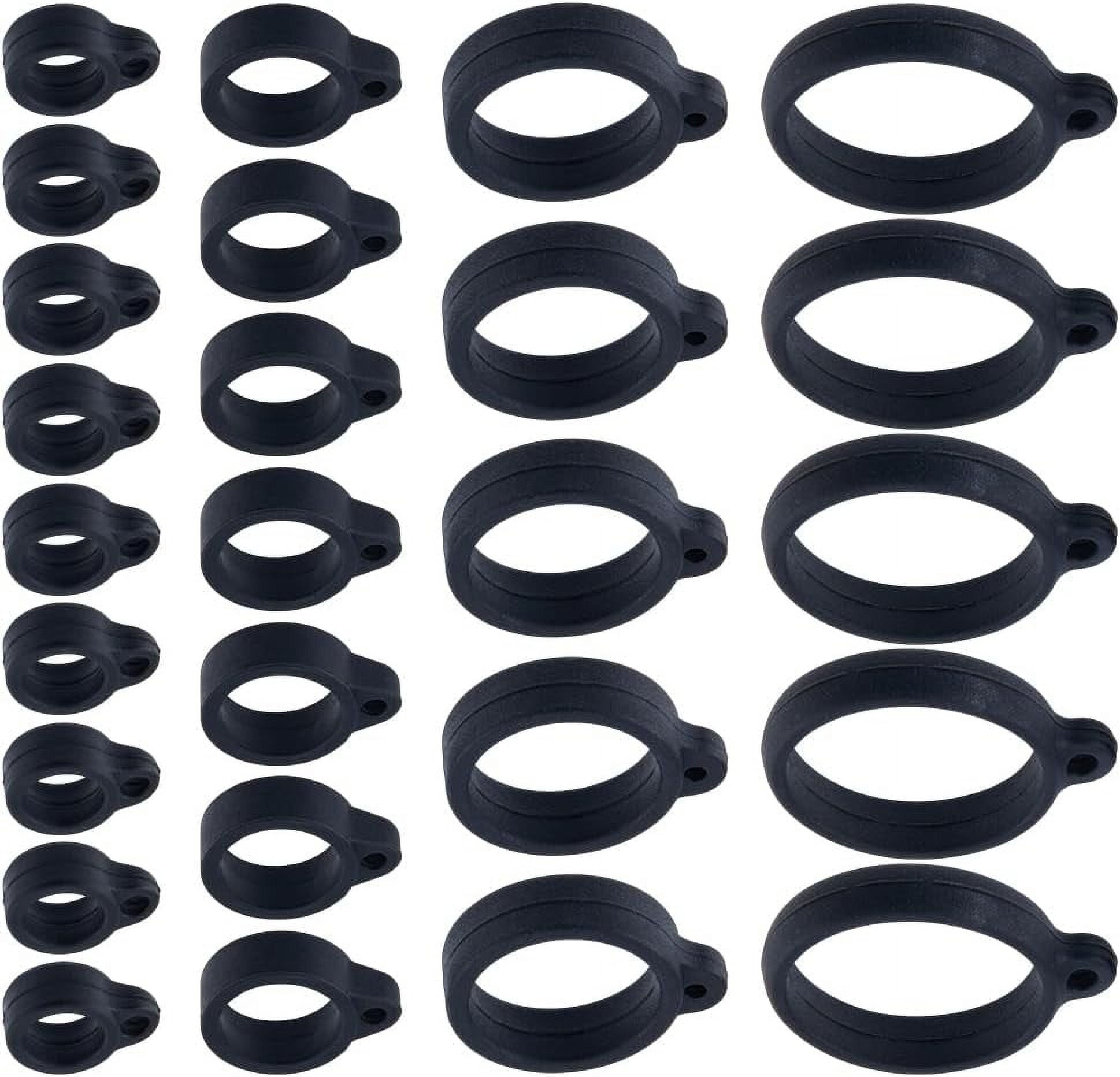 40Pcs 4 Styles Anti-Lost Silicone Rubber Ring Holder Lanyard Holder ...