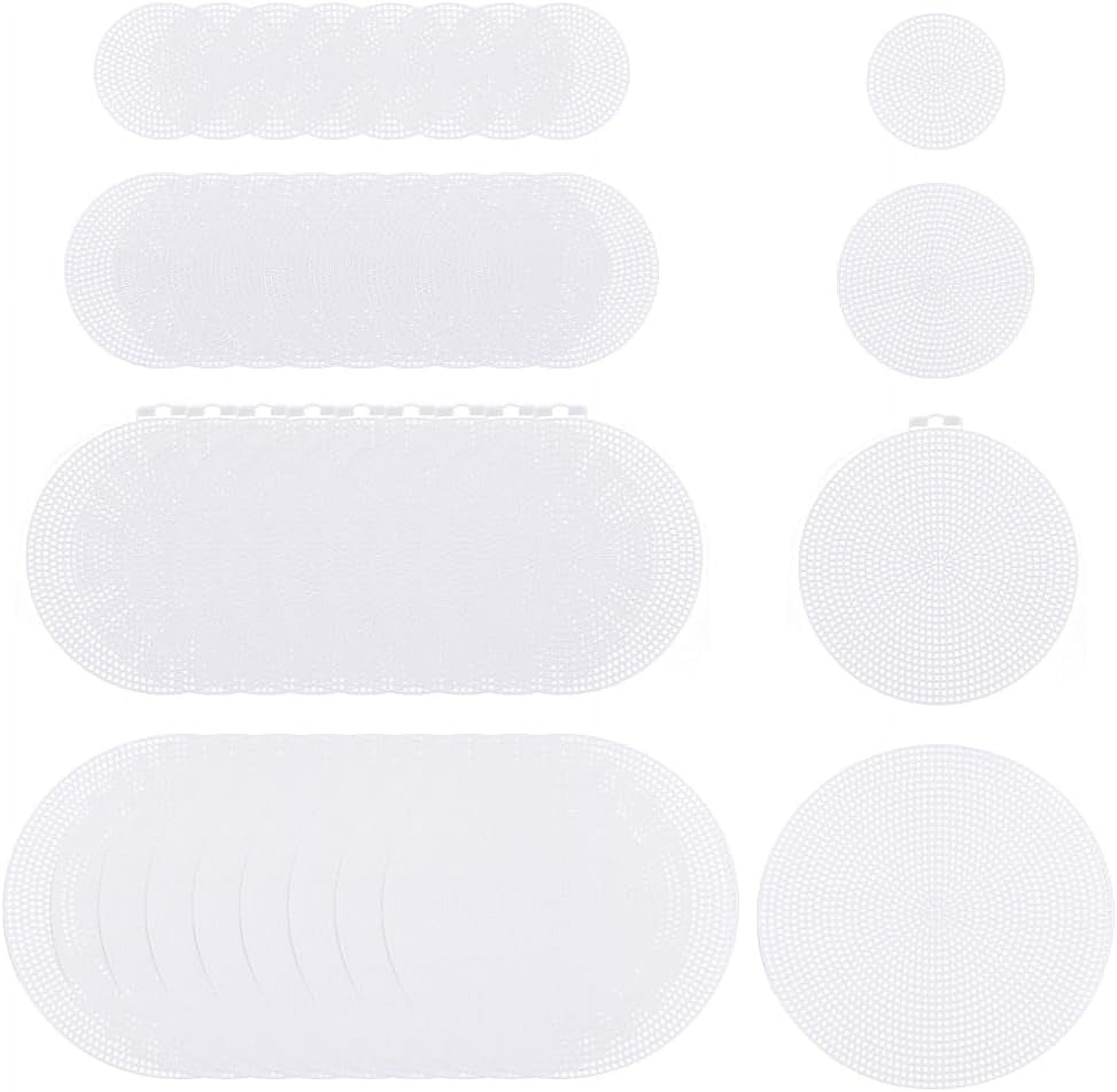 40Pcs 4 Styles Round Plastic Canvas Plastic Mesh Canvas Sheets 3"/4.5 ...