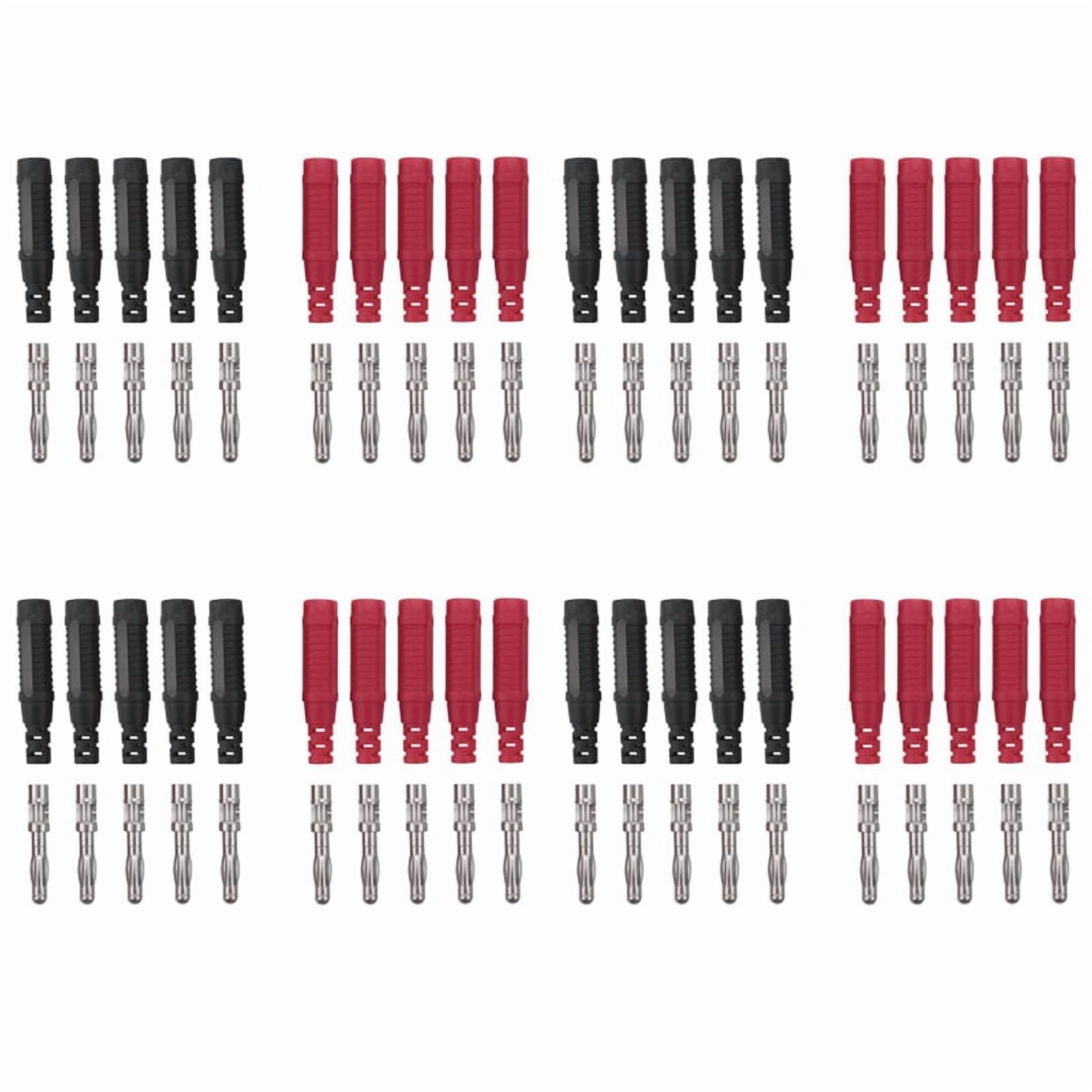 40Pcs 4mm Banana Plugs Solder DIY Banana Plug Male Connectors Adapters ...
