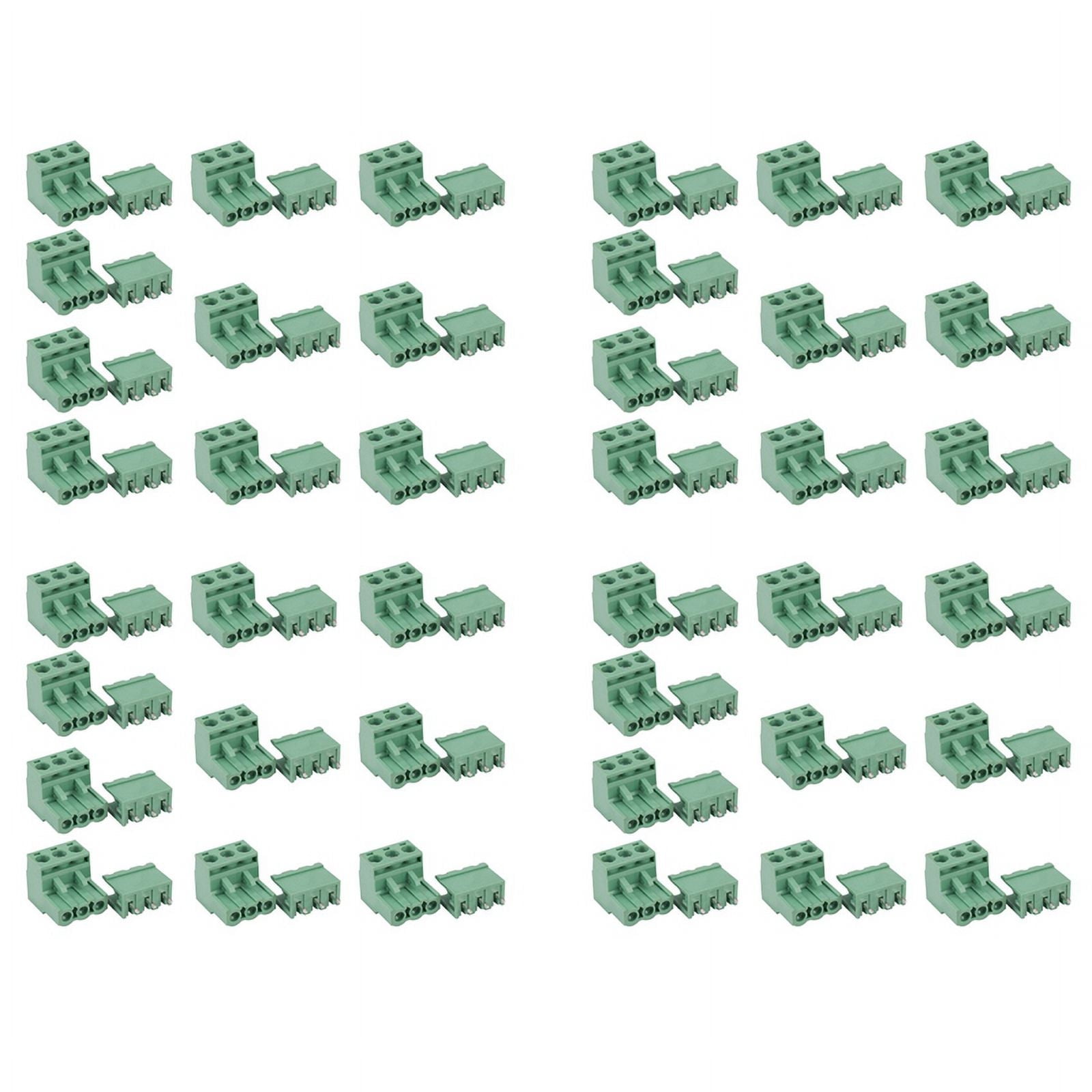 40Pcs 5.08mm Pitch 3Pin Plug-in Screw PCB Terminal Block Connector ...