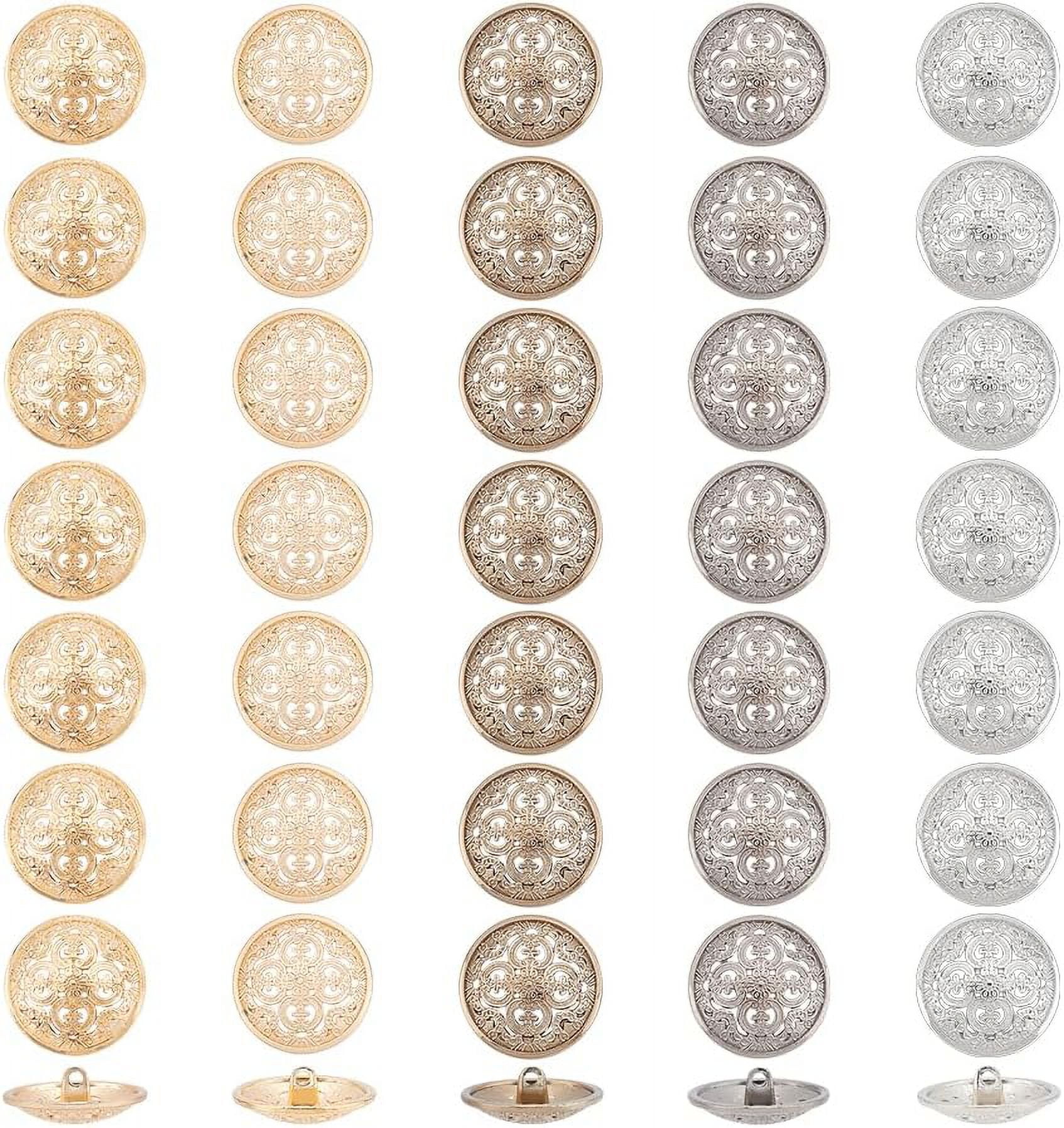 40Pcs 5 Colors 25mm Clothes Buttons 1-Hole Alloy Shank Button Retro ...