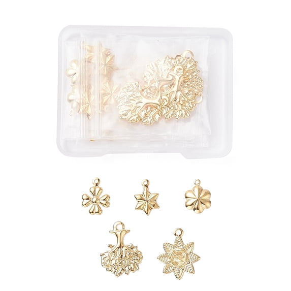 40Pcs 5 Style 304 Stainless Steel Pendants Mixed Shapes Golden 8pcs ...