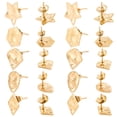 40Pcs 5 Styles 304 Stainless Steel Stud Earring Findings Mixed Shapes ...