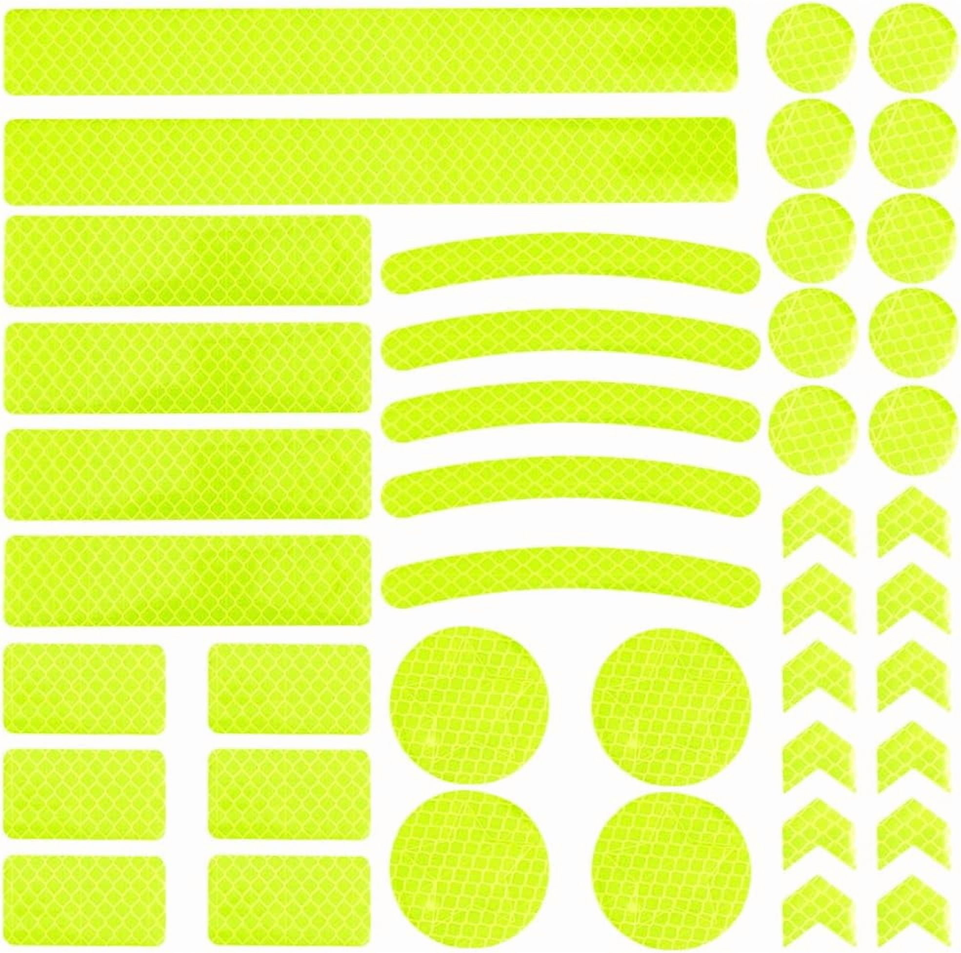 40Pcs 7 Styles Outdoor Reflective Stickers Green Yellow Fluorescent ...