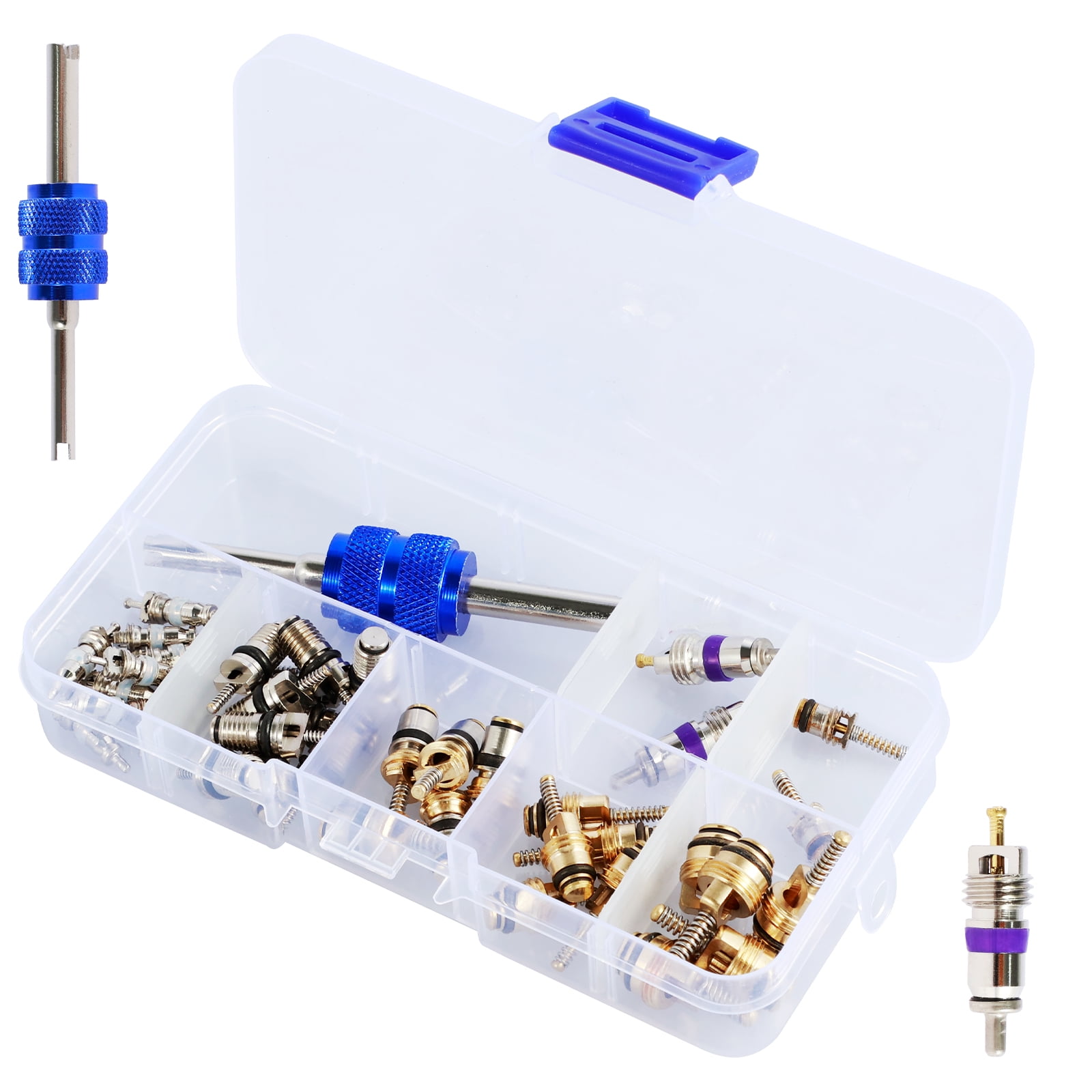 40Pcs AC Valve Core Kit R12 R134a Car Air Conditioner Valve Core ...