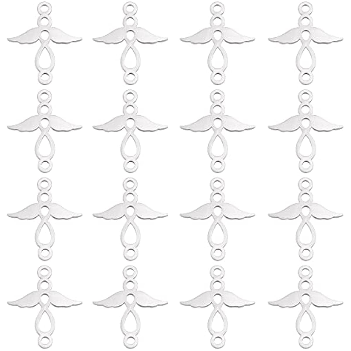 40Pcs Angel Link Connector Charms Pendants 201 Stainless Steel Jewelry ...