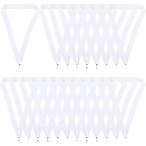 40Pcs Award Neck Ribbons White Polyester Ribbon with Snap Clips Straps ...